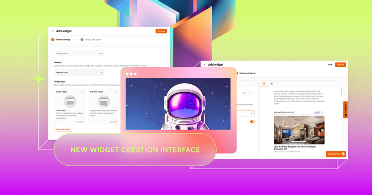 New Widget Creation Interface Now Live in MGID Dashboard